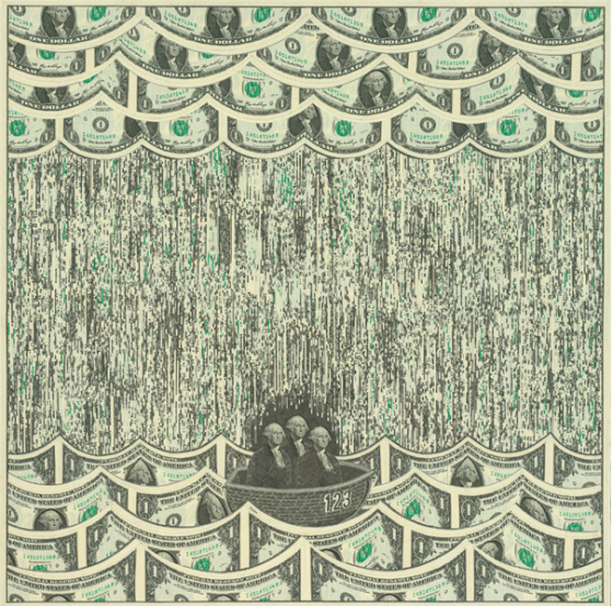 Mark Wagner - Collage realizzati con banconote da un dollaro