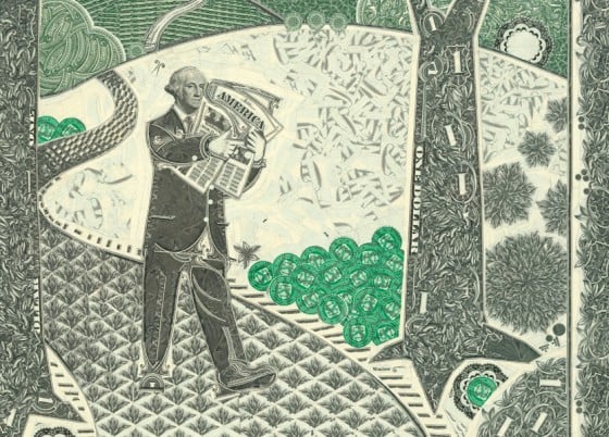 Mark Wagner - Collage realizzati con banconote da un dollaro