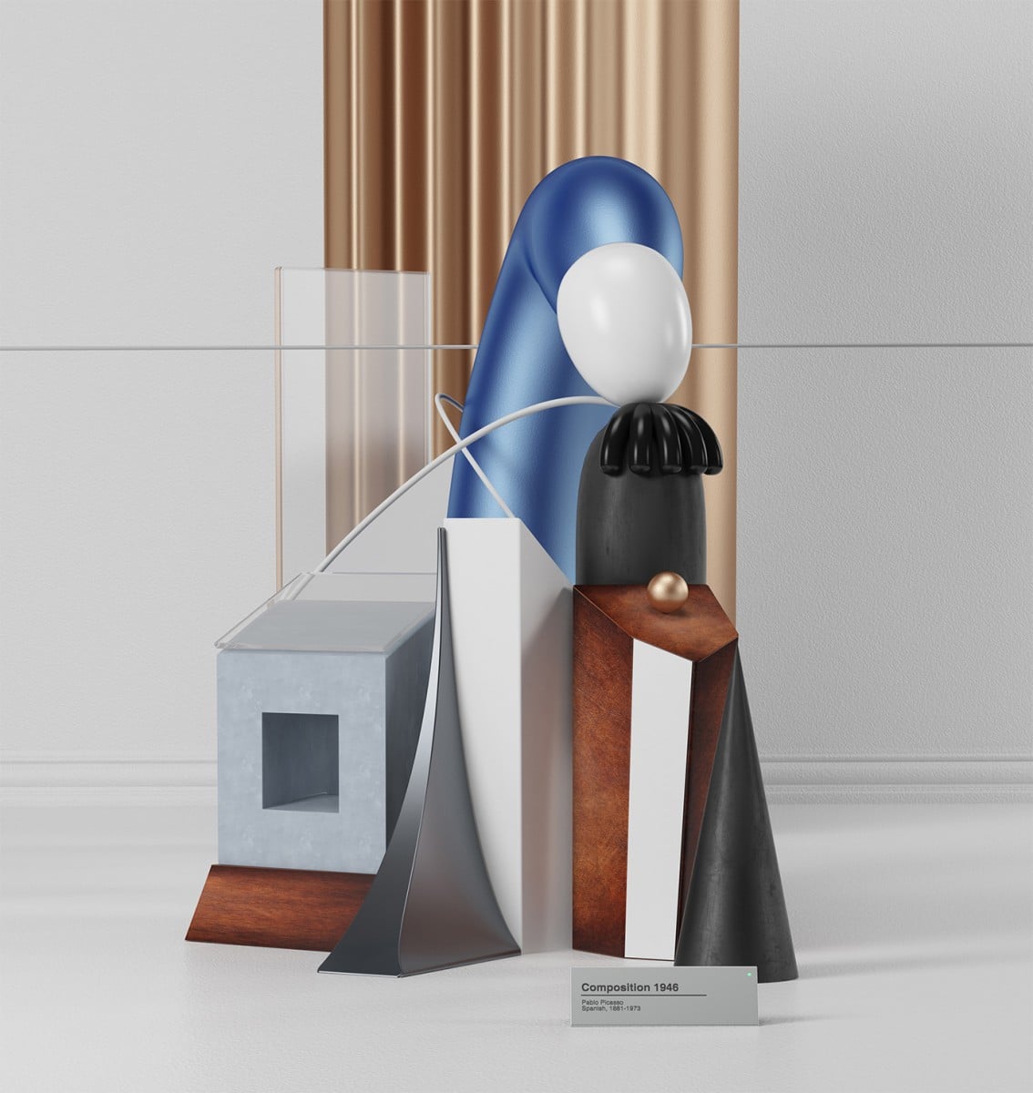 The Pablo Picasso paintings in the 3D sculptures by Omar Aqil | Collater.al