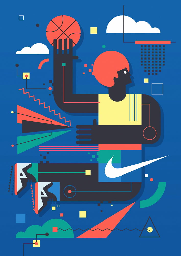 Neil Stevens' colorfull murals for Nike in Barcelona | Collater.al