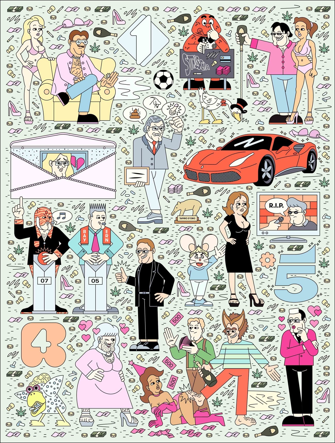 The italian pop culture illustrated by Filippo Fontana | Collater.al