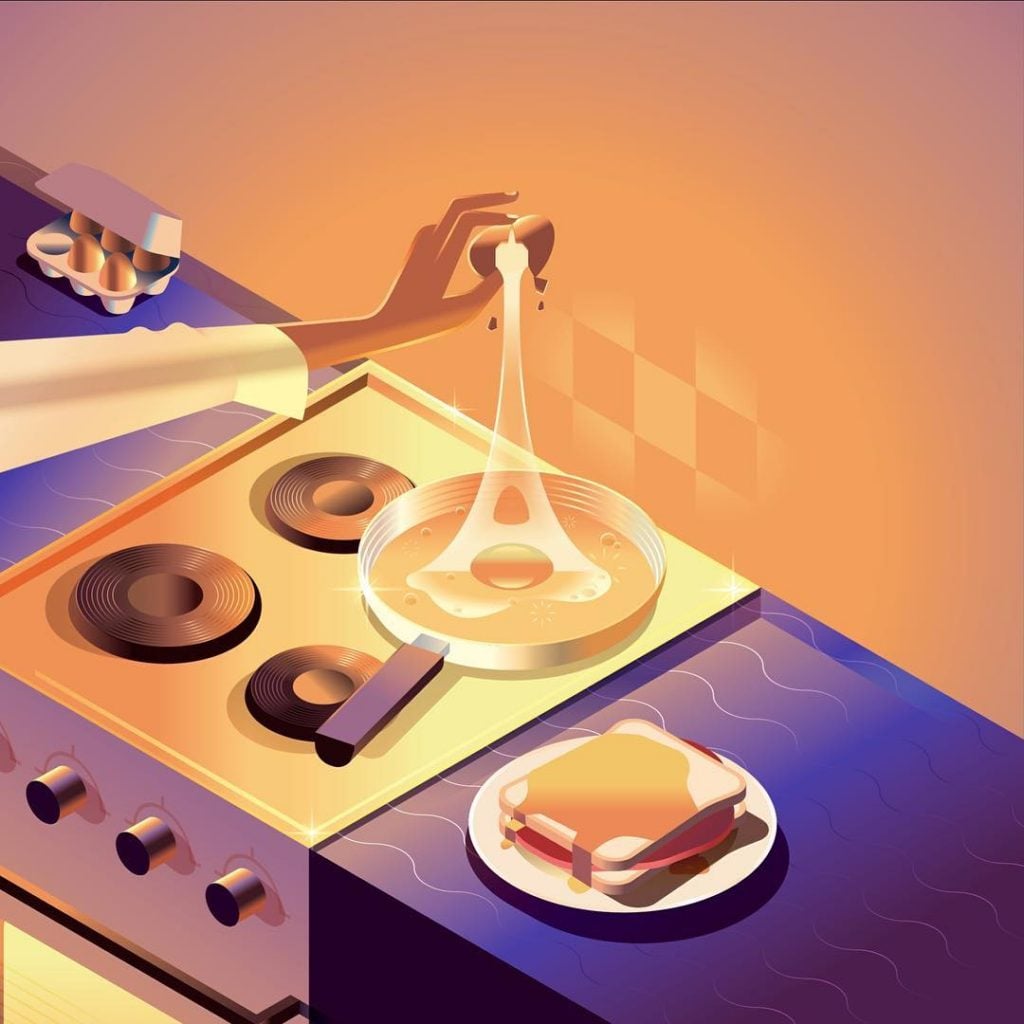 Andrew Nye, nelle sue illustrazioni il cibo diventa monumento | Collater.al