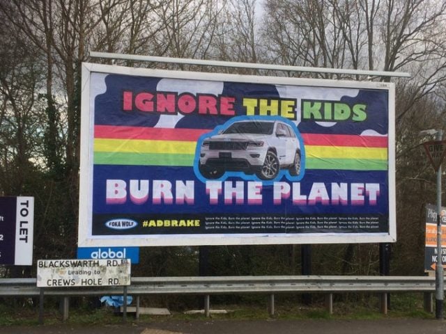 "ADBRAKE CAR SUBVERTS", Brandalism advertisements | Collater.al