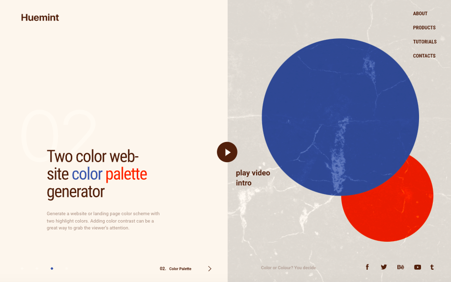 Huemint is the automatic colour palette generator | Collater.al