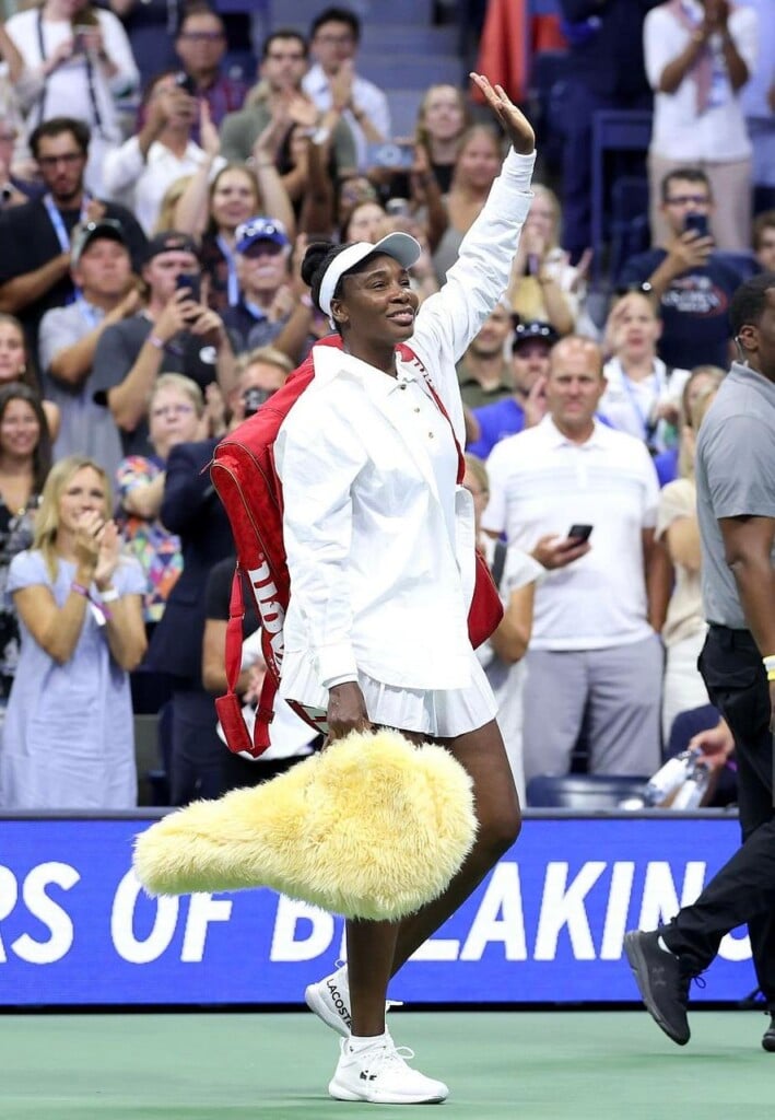 Venus Williams and the furry ERL bag at the US Open | Collater.al